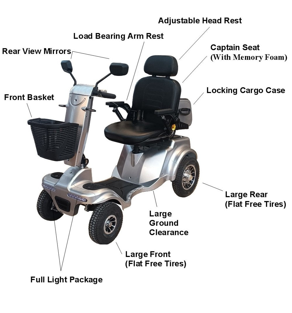 Gladiator Large 4-Wheel Scooter – Electric Mobility Lab LLC